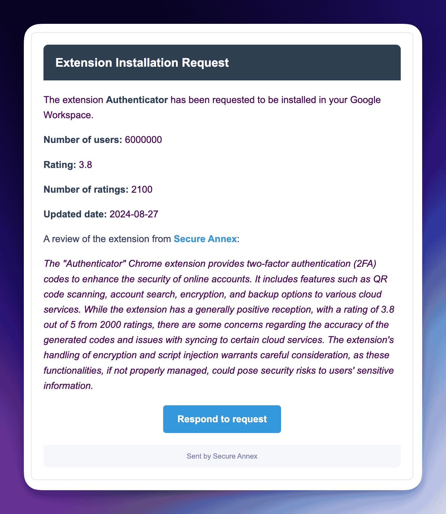 Secure Annex - Enterprise Software Extension Security & Management Platform